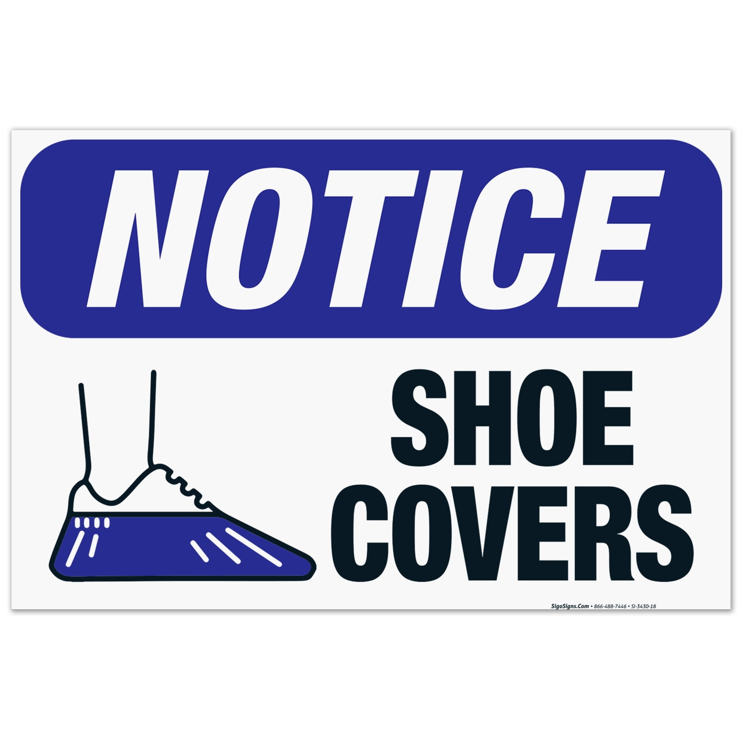 Shoe Covers Sign, OSHA Sign, 24x36 Corrugated Plastic - Walmart.com