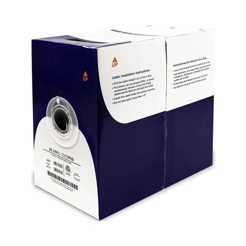 ACCL 1000Ft 18AWG/2 Power Wire CMR Gray, 1 Pack - Walmart.com
