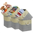 Large Fabric Storage Basket with Rope Handles for Clothes Baby Toys ...