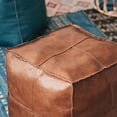 PU Leather Pouf Cover Hassock Storage Ottoman Cushion Foot Rest Cover ...