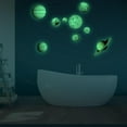 Bright Solar System Wall Stickers, 9 Self-Adhesive Glowing Stars Sun ...