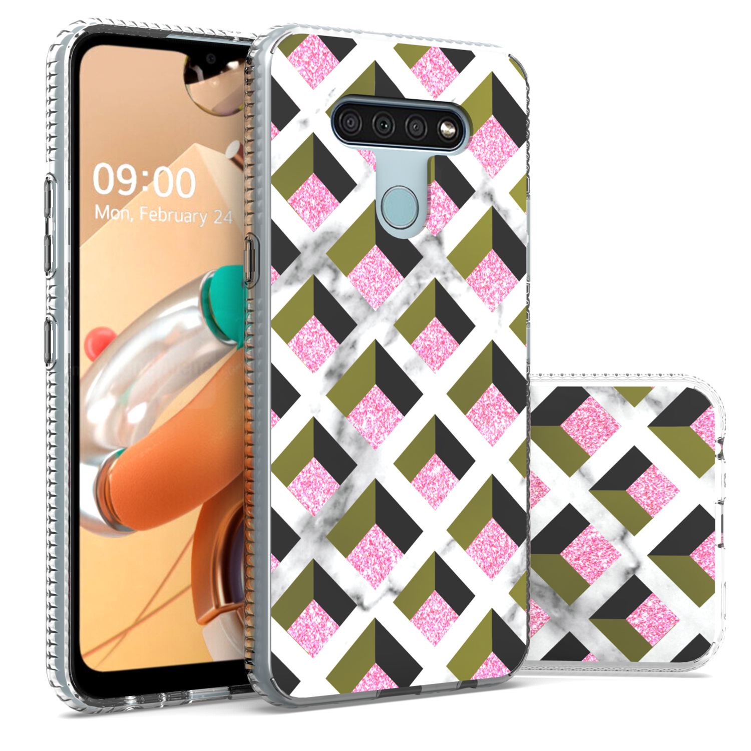 CoverON LG K51 / Reflect Case, Pink Design Scratch Resistent Phone ...