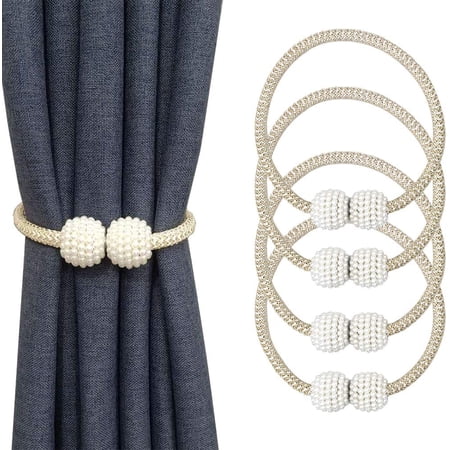NETSENG Set of 4 Magnetic Curtain Tiebacks for Small, Thin or Sheer ...