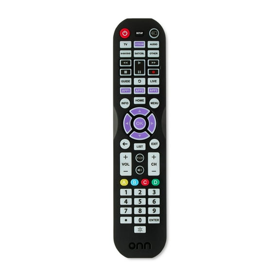 Onn+ Universal 3-Device Remote Black Compatible for TV Streaming ...