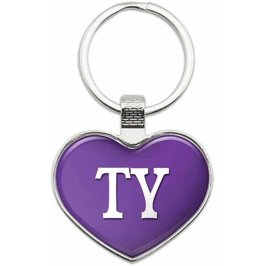 Ty - Names Male Metal Heart Keychain Key Chain Ring, Purple - Walmart.com