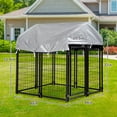 Dkelincs Heavy Duty XL Dog Kennel 4'x4'x4.4', Indoor/Outdoor Metal Cage ...