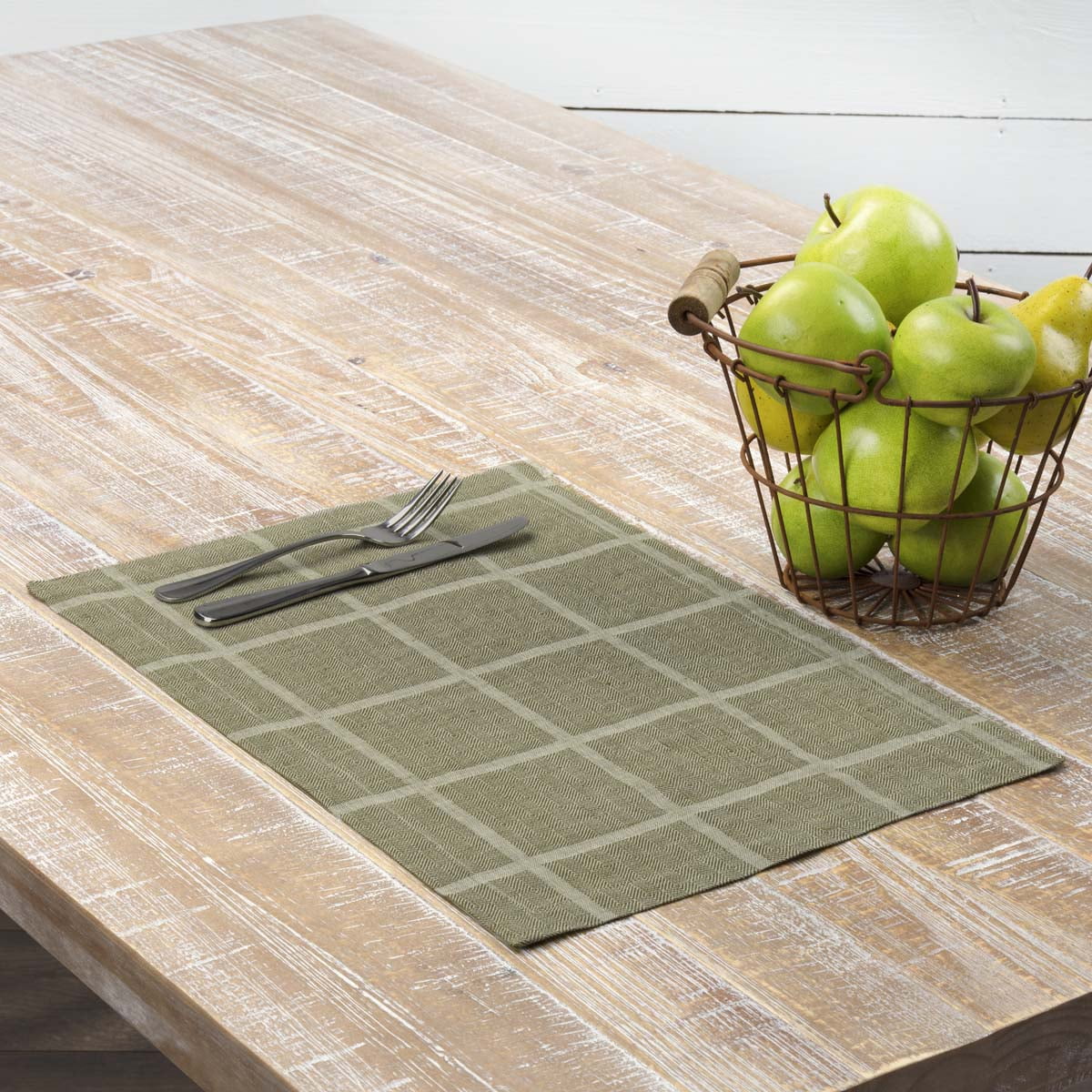 Ashton & Willow Olive Green Farmhouse Tabletop Kitchen Julie Cotton ...