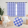 Blue and White Checkered Pattern Blackout Curtains,Triple Weaved Fabric ...