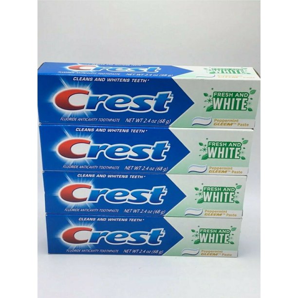 Crest Fresh and White Peppermint Gleem Paste, 2.4-oz. (Pack of 4 ...
