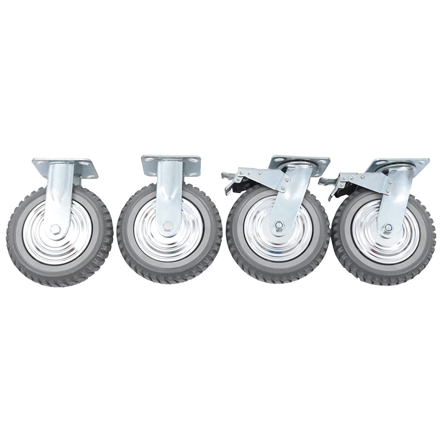 MONIPA 8 Inch Heavy Duty Anti-Skid Wheels Solid Caster Wheels Casters ...