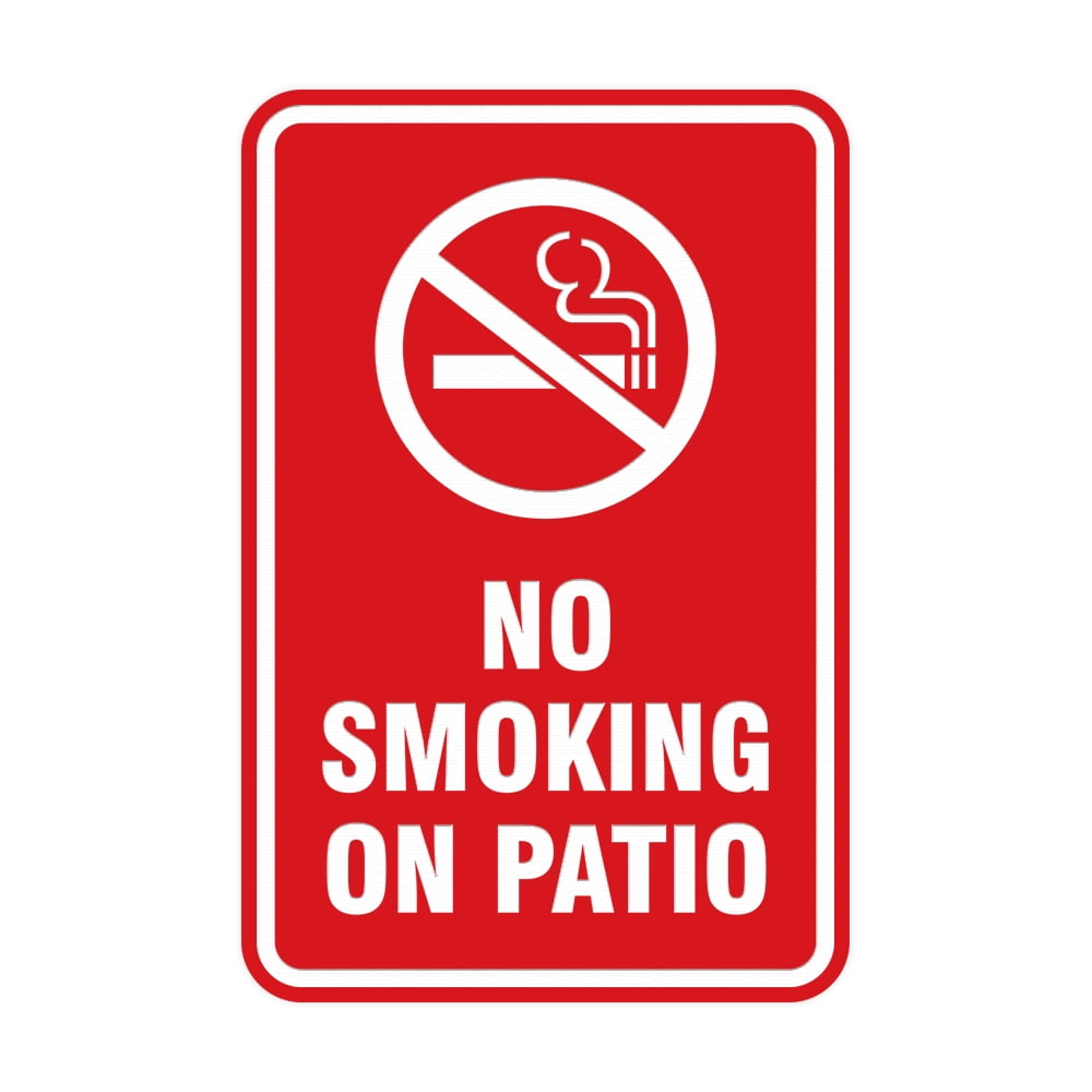 Portrait Round No Smoking On Patio Sign (Red) - Small 4" x 6" - Walmart.com