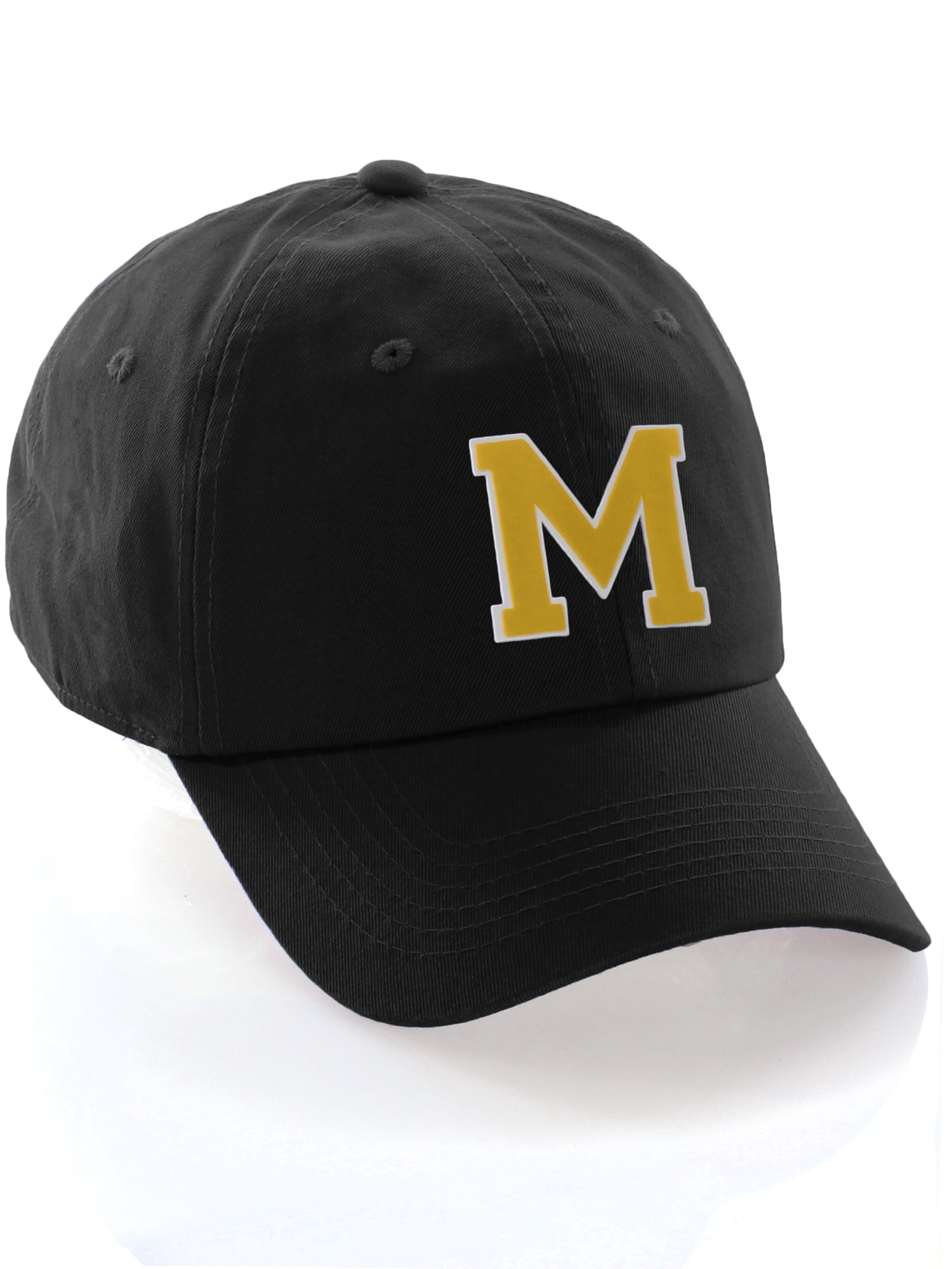 Customized Letter Intial Baseball Hat A to Z Team Colors, Black Cap ...
