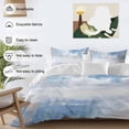 Abstract Art California King Duvet Cover Set, Blue White Brown Color ...