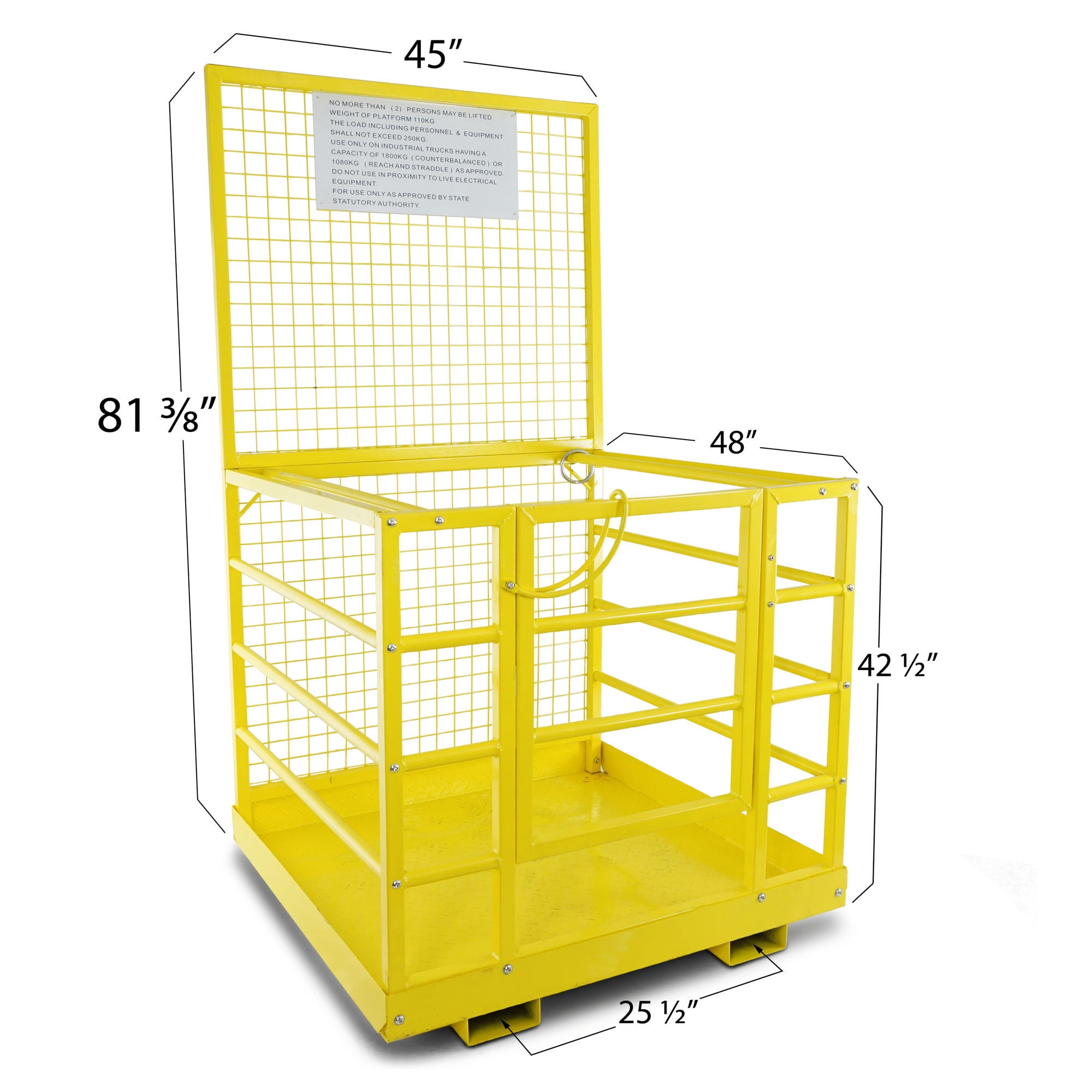 Titan Attachments HD 2 Person Forklift Safety Cage 45" x 43", Rated ...