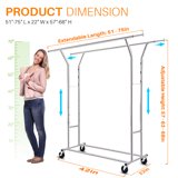 HOKEEPER 330 lbs Heavy Duty Clothing Garment Rack Rolling Commercial ...