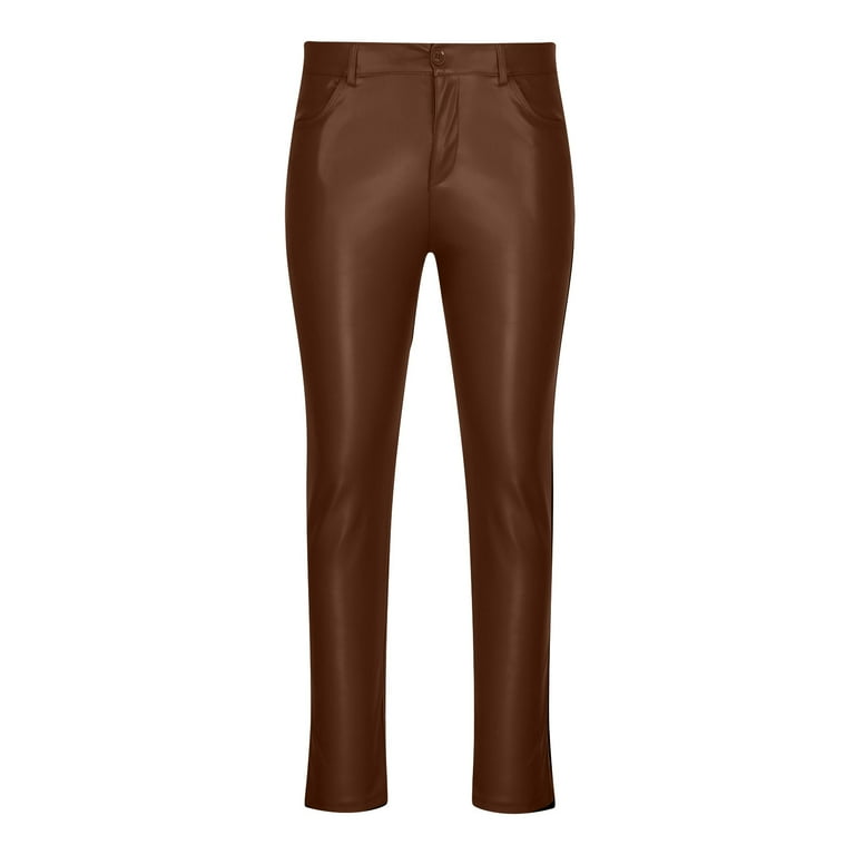 Xysaqa Men's Stretch Faux Leather Pants Slim Fit Fashion Xysaqa Men's Stretch Faux Leather Pants Slim Fit Fashion