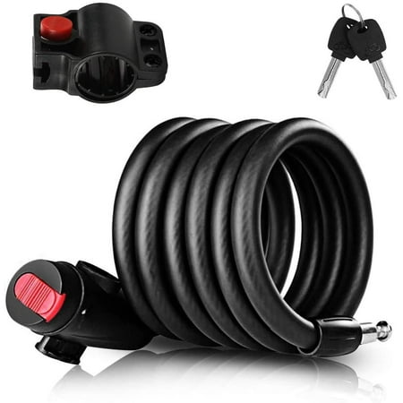 Anti-theft Spiral Cable Lock, Coiled Cable Padlock, Bike Anti-theft ...