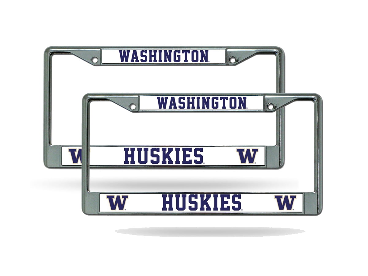 Washington Huskies (Set of 2) Chrome Metal License Plate Frames ...
