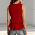 Daznico Womens V Neck Tiered Ruffle Tank Top Sleeveless Casual Summer ...