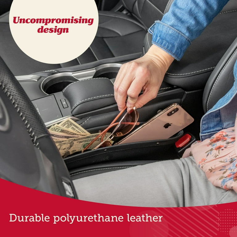 LUSSO GEAR 2 in 1 Car Seat Gap Organizer Universal Fit Storage Pockets Adjust 2 Set Car Seat Crevice Storage Box Helps Reduce Distracted