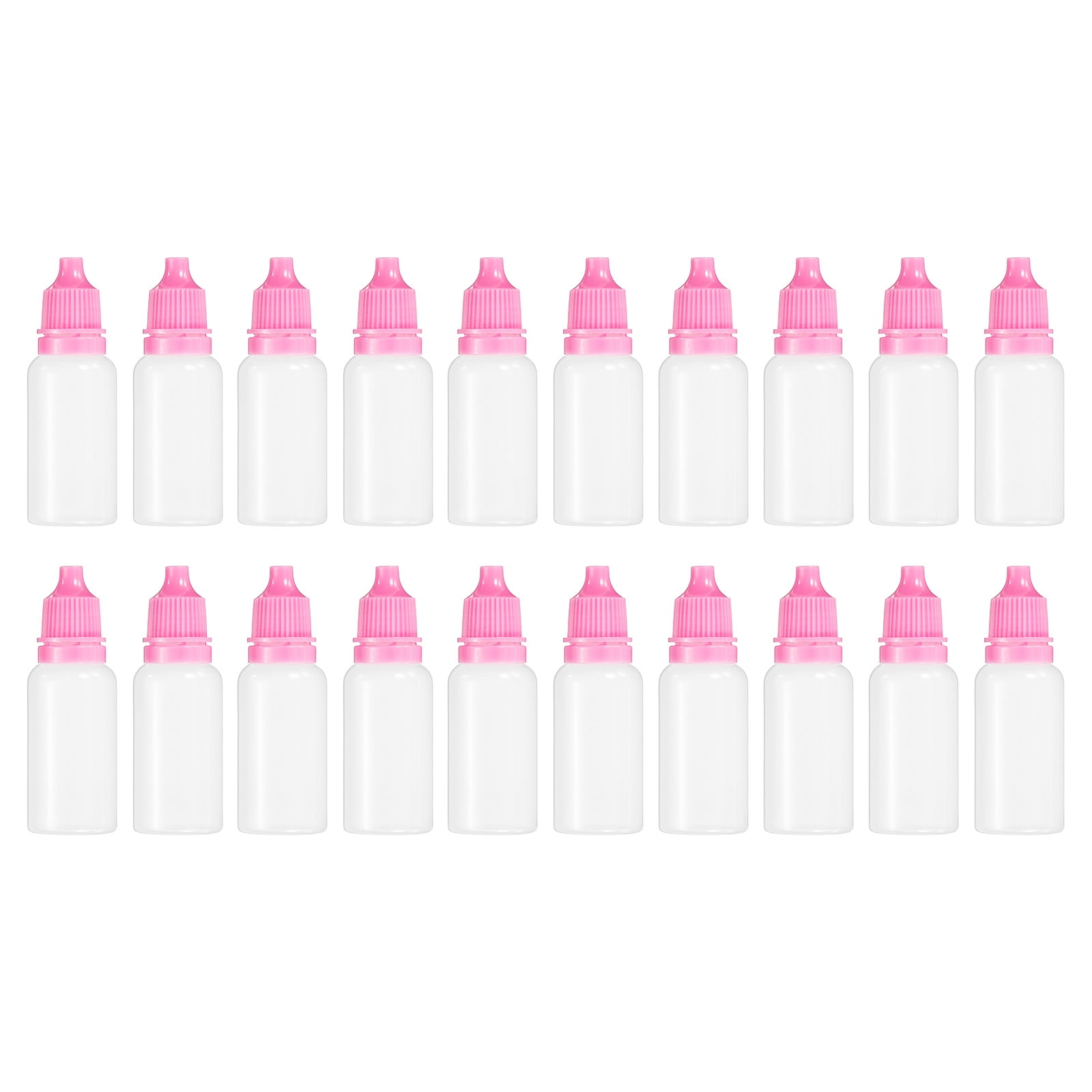PE 15ml Liquid Dropper Bottle Eye Dropper Container with Cap, Pink 20 ...
