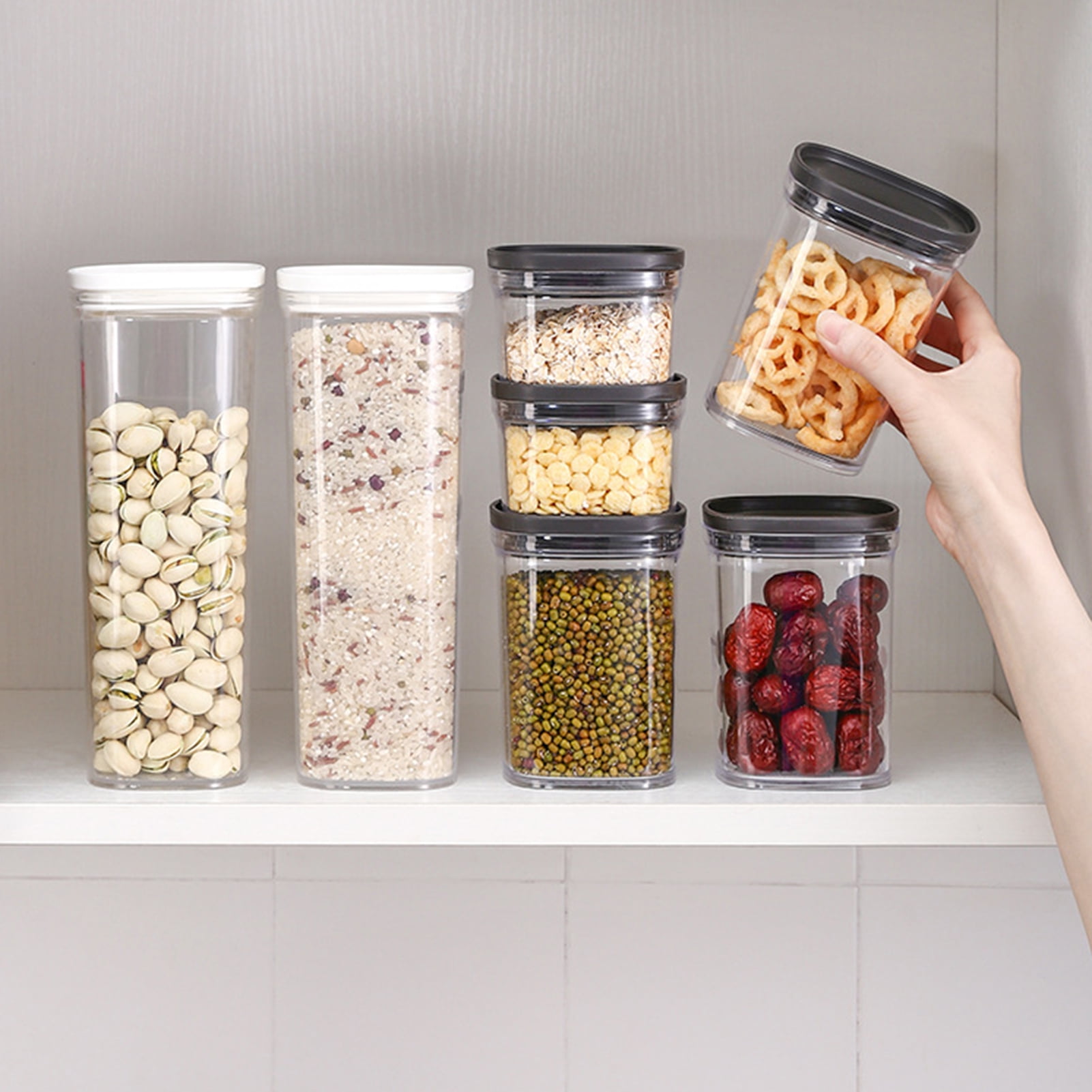 SPRING PARK Kitchen Transparent Sealed Food Storage Box Grain Rice ...