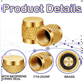 1/4inch Flare Cap, Round Brass HVAC Locking Caps, W/Neoprene O-Ring ...