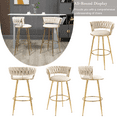 Velvet Tufted Counter Height Bar Stool Chairs with Solid Metal Legs ...