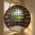 Book Lover Window Sun Catcher, Bright Stained Glass Style Hanging Decor ...
