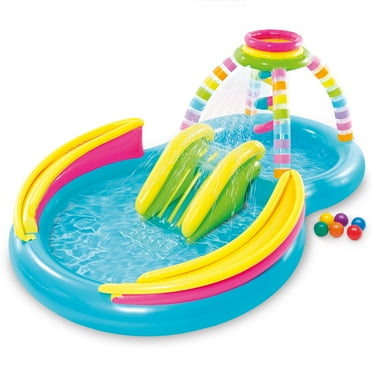 Inflatable Rainbow Ring Play Center Pool - Walmart.com