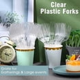 25/50Pcs Large Clear Transparent Cutlery Disposable Forks For Party BBQ ...