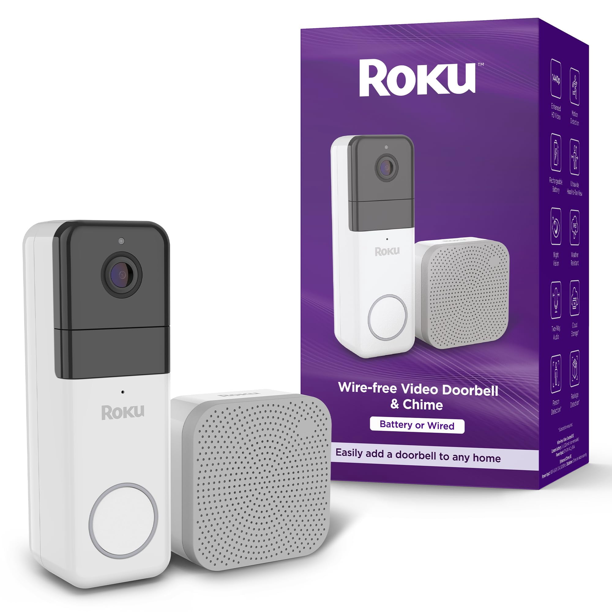 Click here for Roku Smart Home Wireless Video Doorbell & Chime -... prices