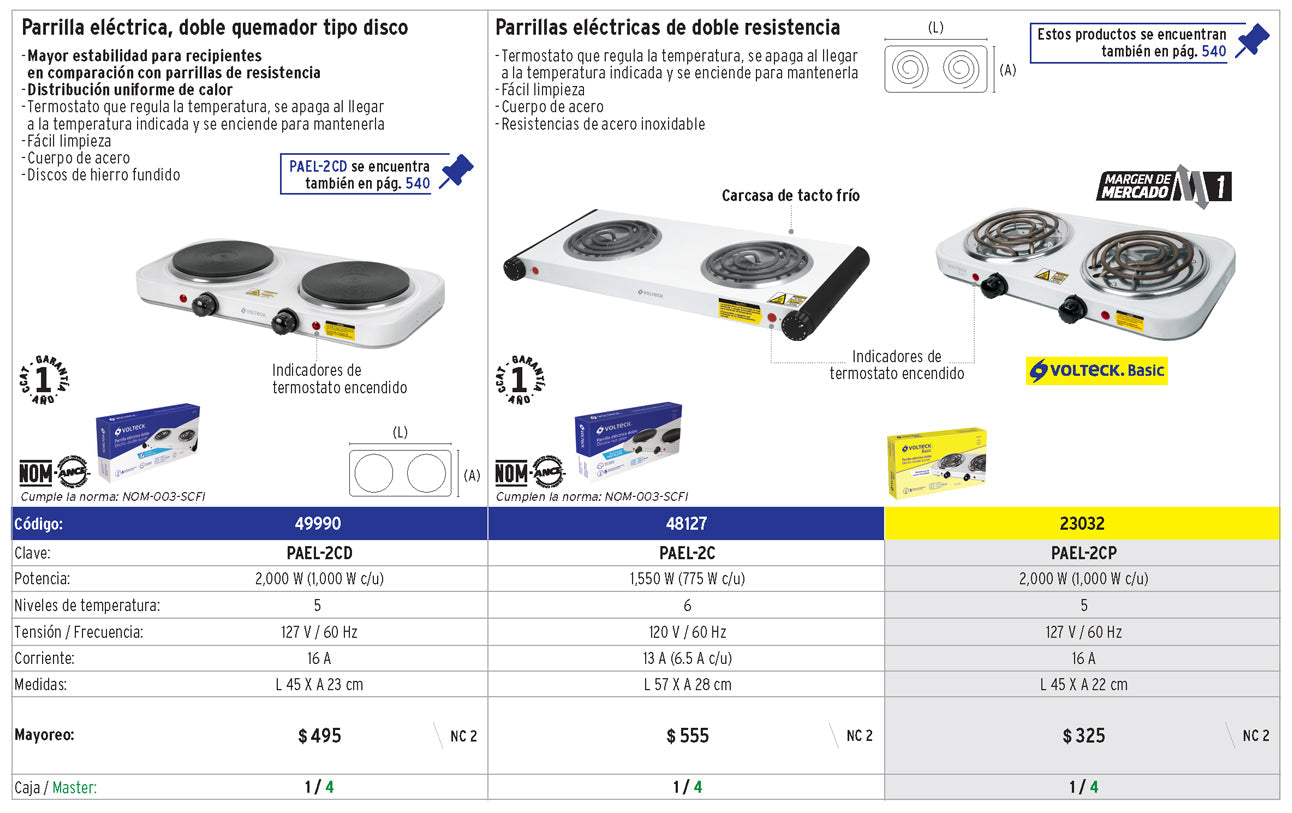 Parrilla eléctrica de disco doble Volteck Parrilla eléctrica de disco ...