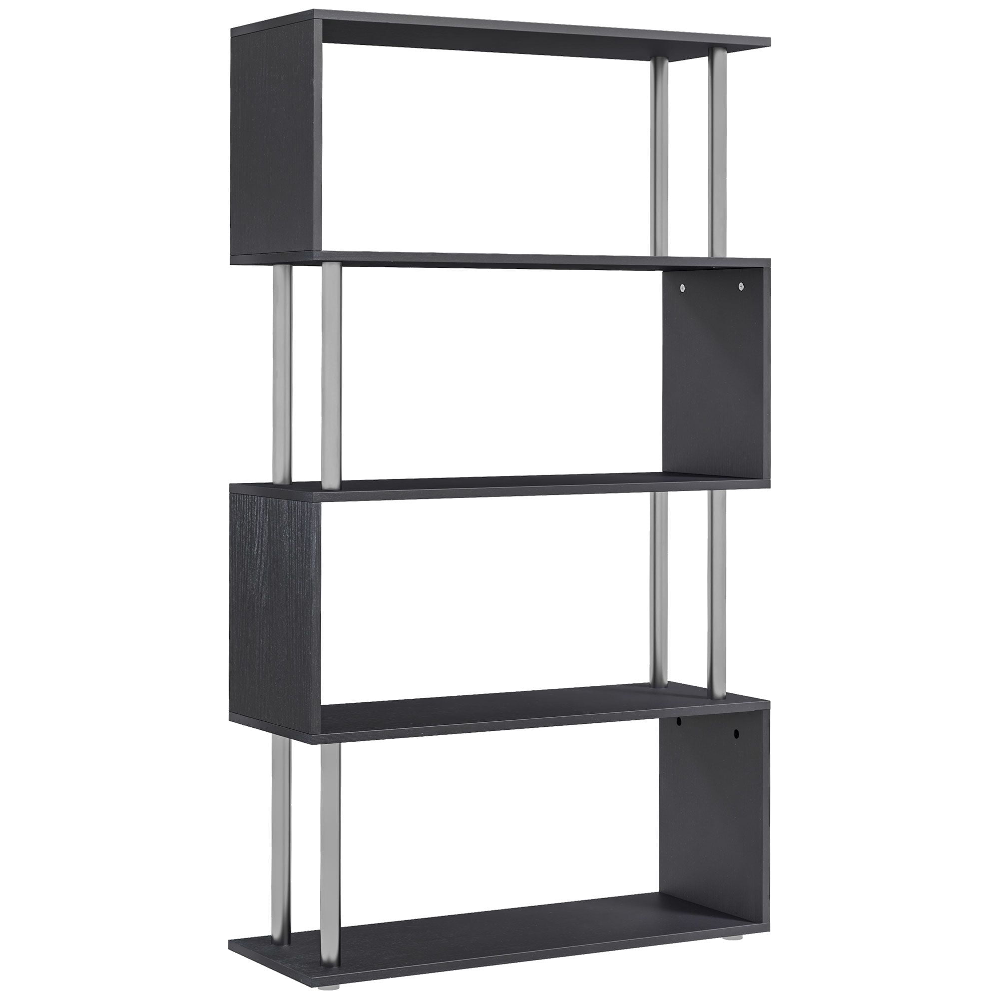 Click here for Unbranded Black 5-Tier Geometric Bookcase - Z-Shap... prices