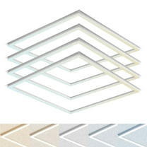 Luxrite 2x2 FT Edge-Lit Frame LED Panel Lights, 5CCT 3000K-6500K, 2600 ...
