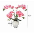 Faux Orchid Artificial Flowers in Pot Fake Phalaenopsis Home Office ...