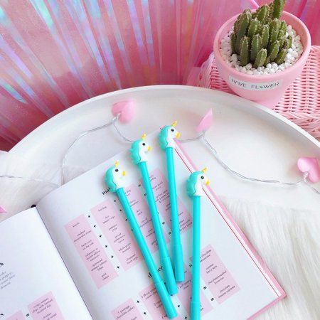 CLEAN Student Pens Kawaii Cartoon Writing Plastic Pens For Kids Girls ...