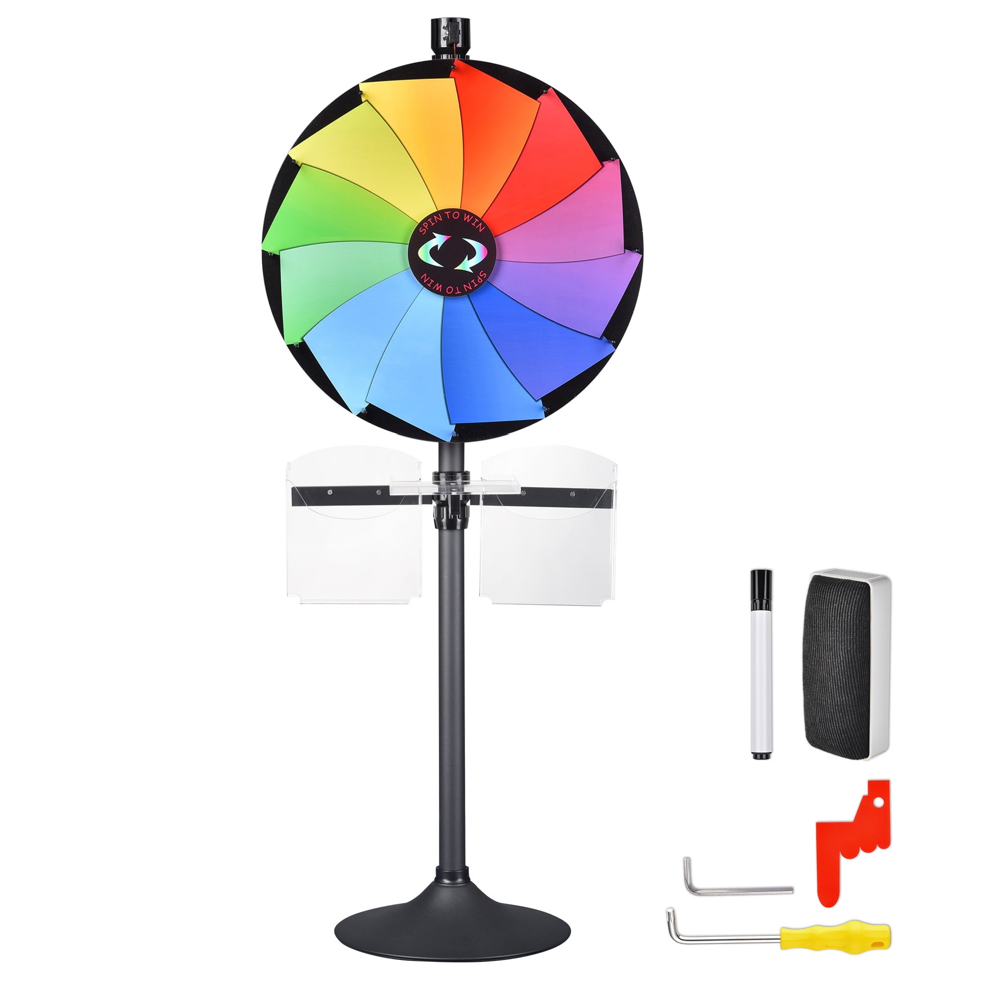 WinSpin 24" Prize Wheel Tabletop Floor Stand Spinning Game w/ Brochure ...