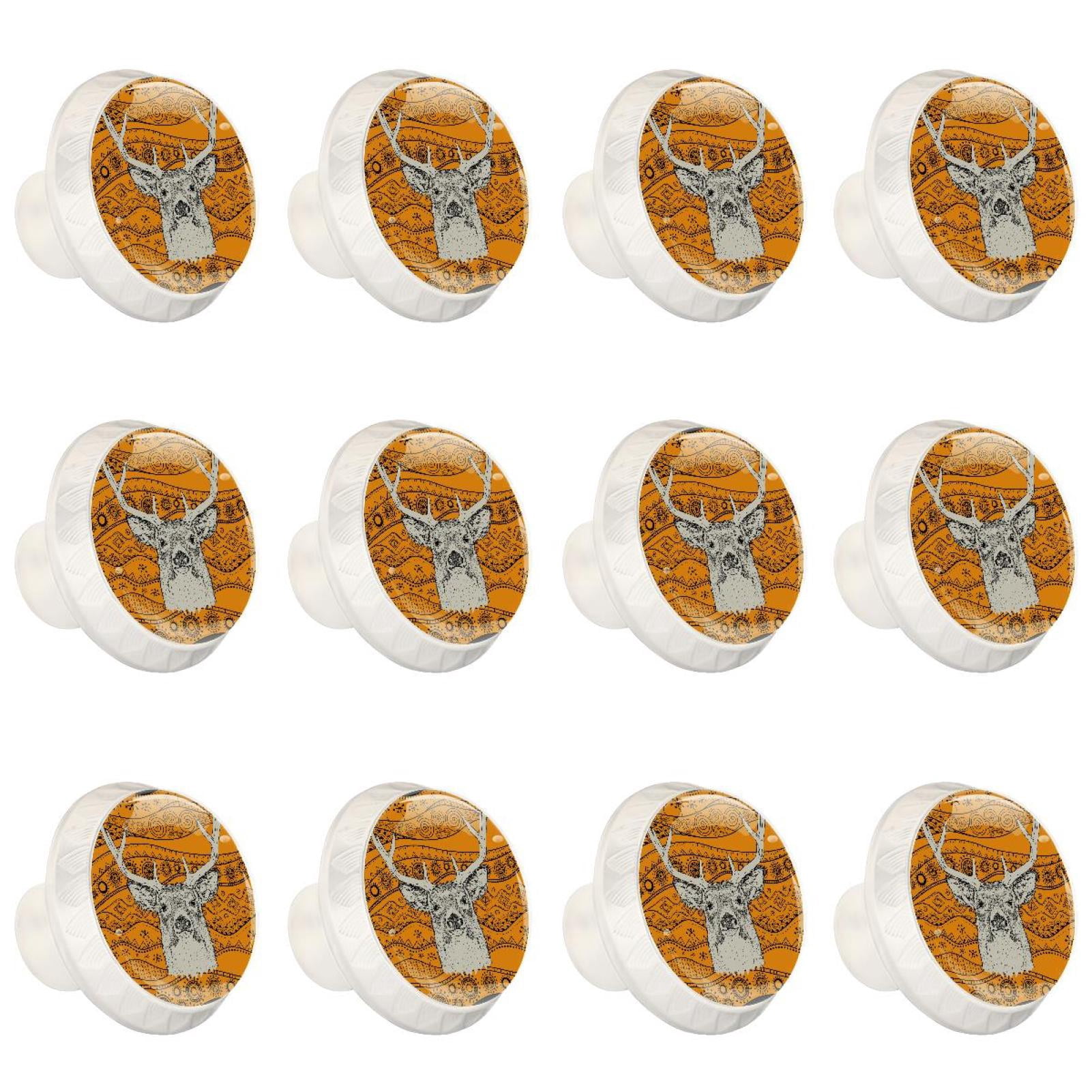 12 Pcs Deer on African Ethno Knobs for Kitchen Cabinet Cupboard Dresser ...