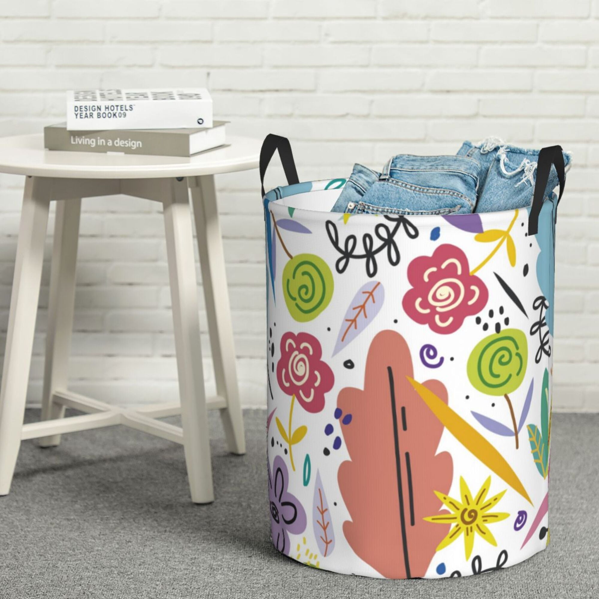 YFYANG Waterproof Laundry Hamper, Spring Floral Pattern Laundry Basket ...