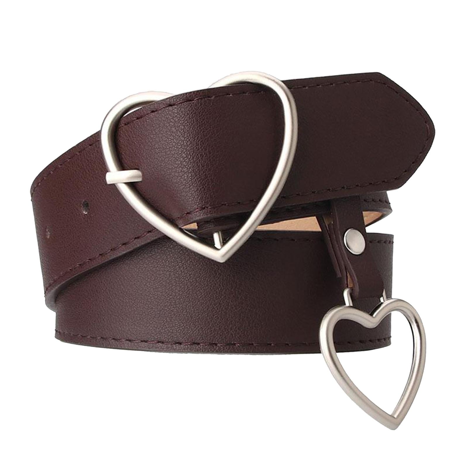 Punk Belts for Women PU Leather Waist Belts with Heart-shaped - Walmart.com