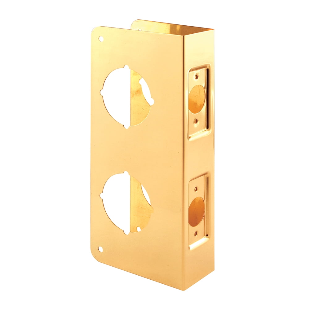 1-3/4 in. x 9 in. Thick Solid Brass Lock and Door Reinforcer, 2-1/8 in ...