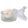 Large Body Powder Puff Clear Glass Cosmetic Container Decorative Multi ...