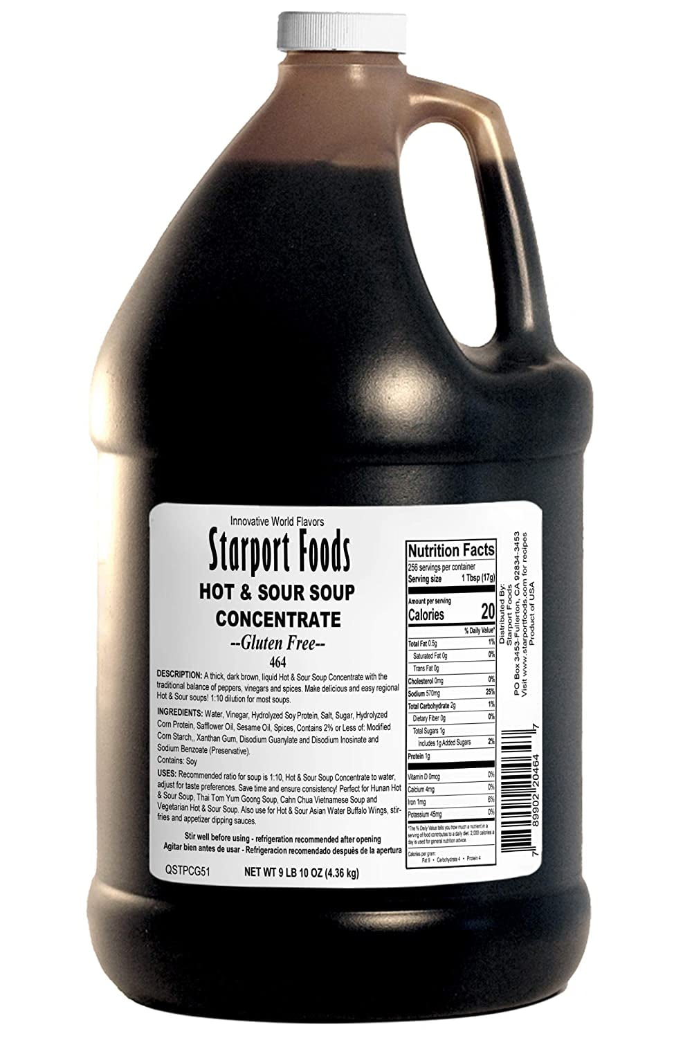 Hot And Sour Soup Concentrate Vegetarian Gluten Free 1 Gallon Net