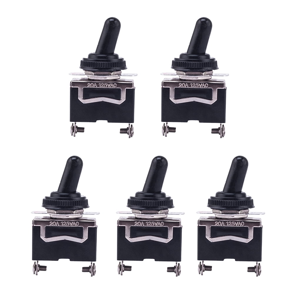 5 X SPST 2Pin Heavy Duty 20A 125V ON/OFF Rocker Toggle Switch ...