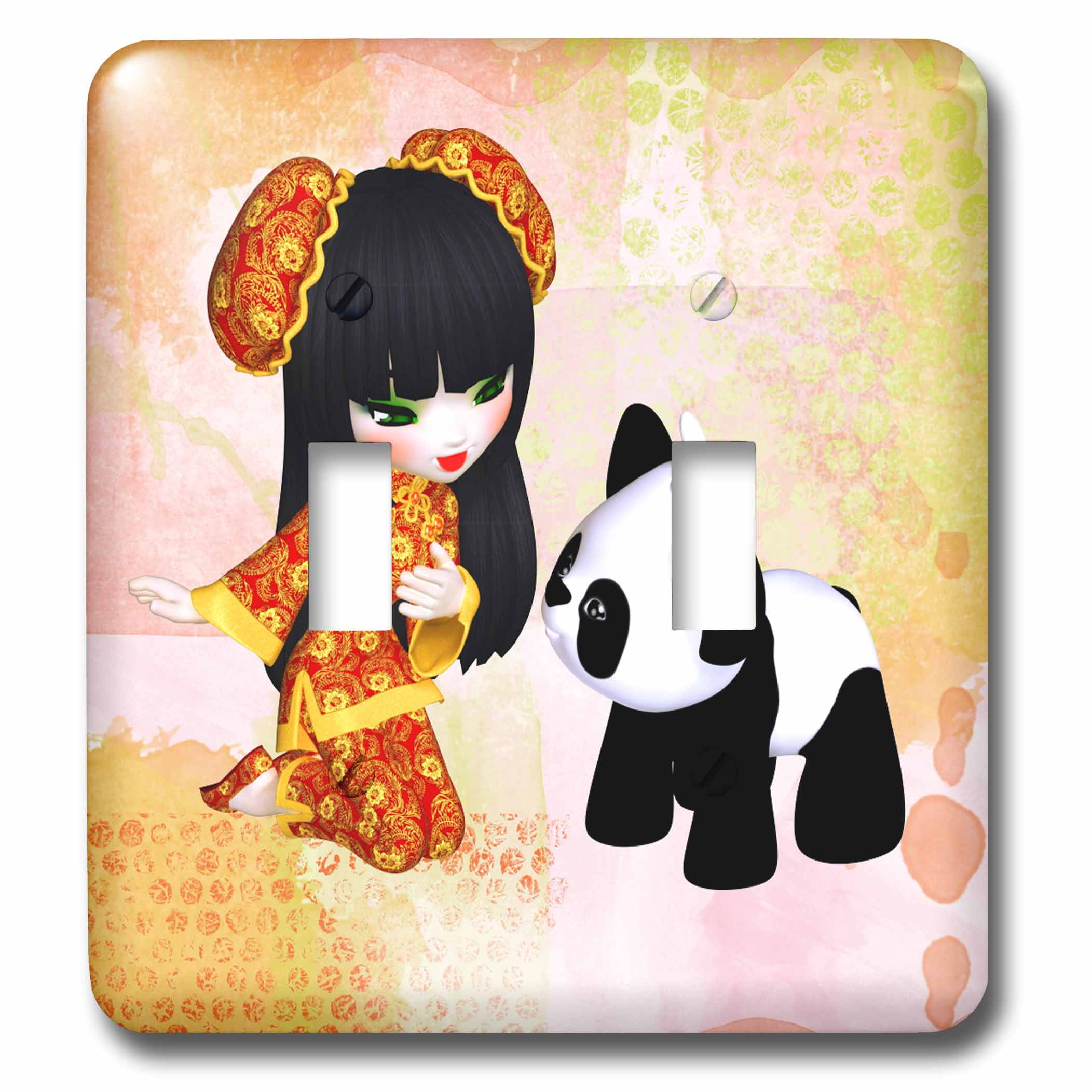A Kawaii China Girl with a Panda Bear double toggle switch lsp-200984-2 ...