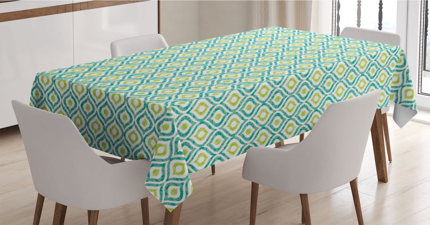 Ikat Tablecloth, Ogee Pattern in Indonesian Weave Art Style Vibrant ...