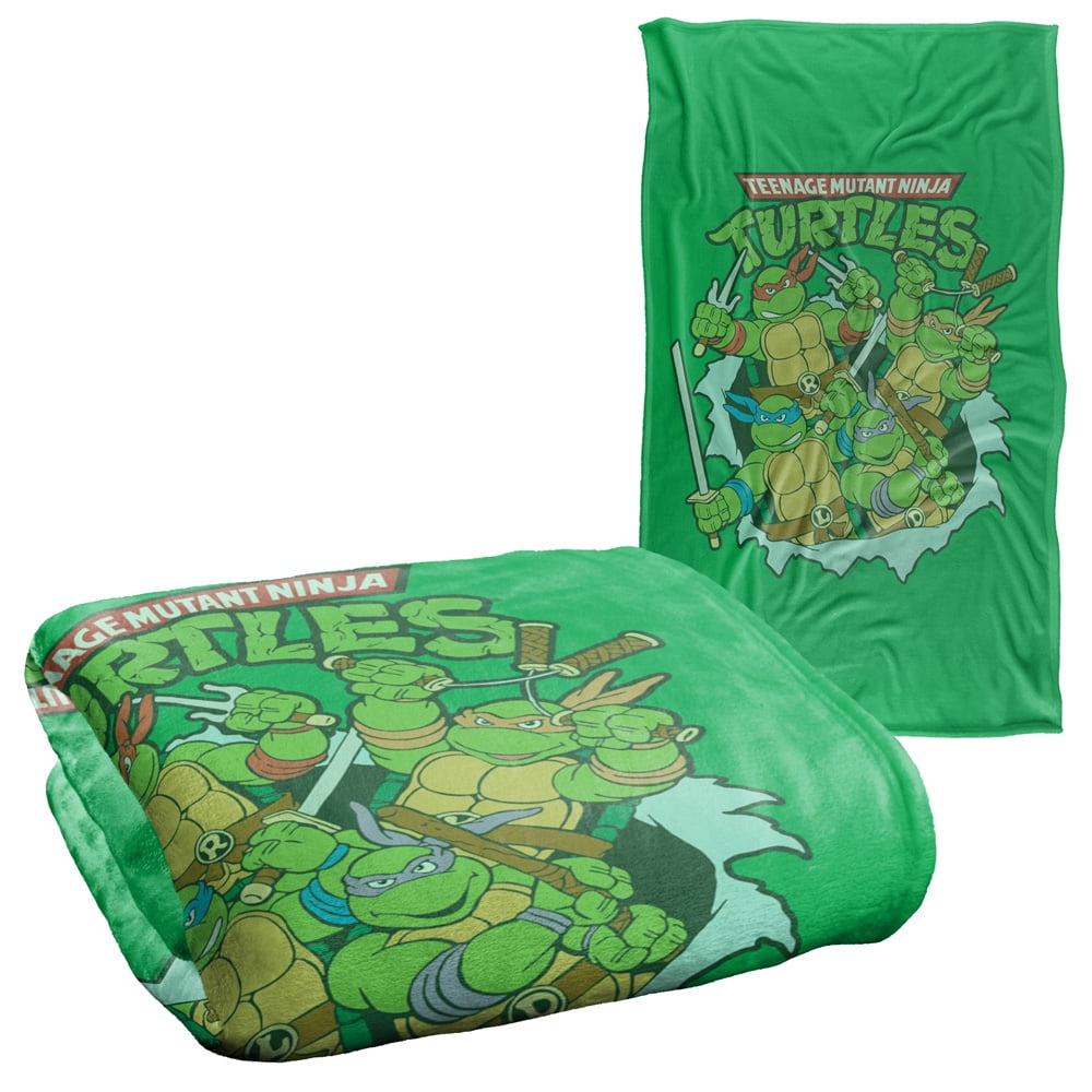 TMNT Blanket, 36"x58" TMNT Group Retro Silky Touch Super Soft Throw ...