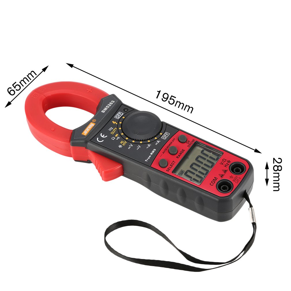 SZBJ BM5263 Handheld Digital Clamp Meter Multimeter AC/DC Volt Current ...