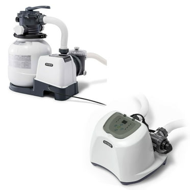Intex Krystal Clear Above Ground Pool Pump with Saltwater & Chlorine ...
